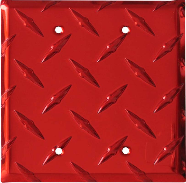 Red Polished Diamond Plate Tread - 2 Gang Outlet Covers – Switch Hits