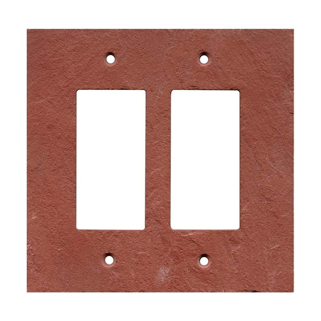 Vermont Red Slate - Quality 2 Gang Double GFCI Rocker Wallplates ...